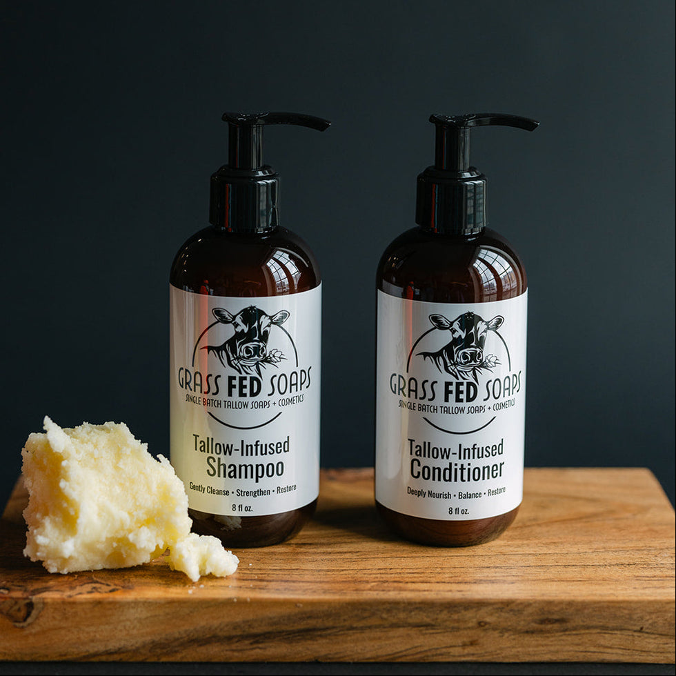 Tallow-Infused Shampoo & Conditioner – Grass Fed Soaps